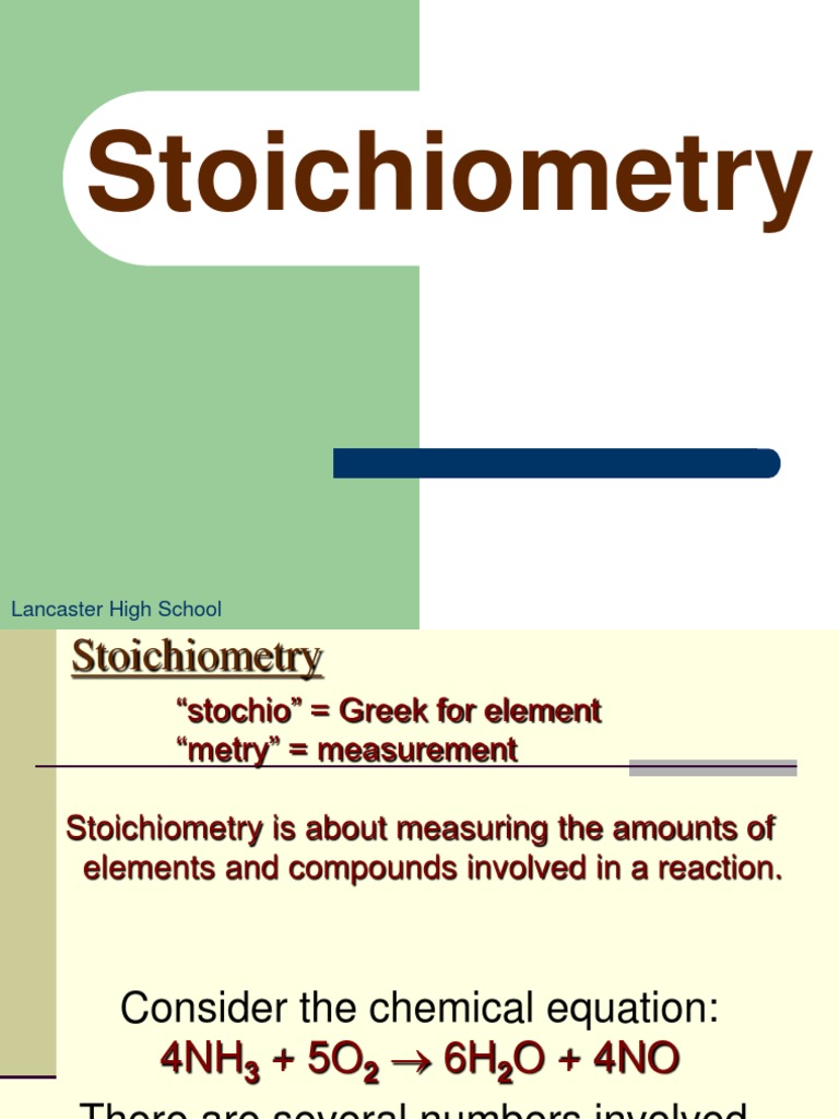 Introduction To Stoichiometry Powerpoint | PDF | Stoichiometry | Mole ...
