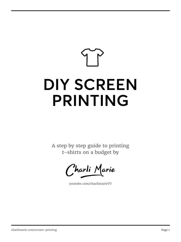 DIY T-Shirt Screen Printing Guide | PDF | T Shirt | Adhesive