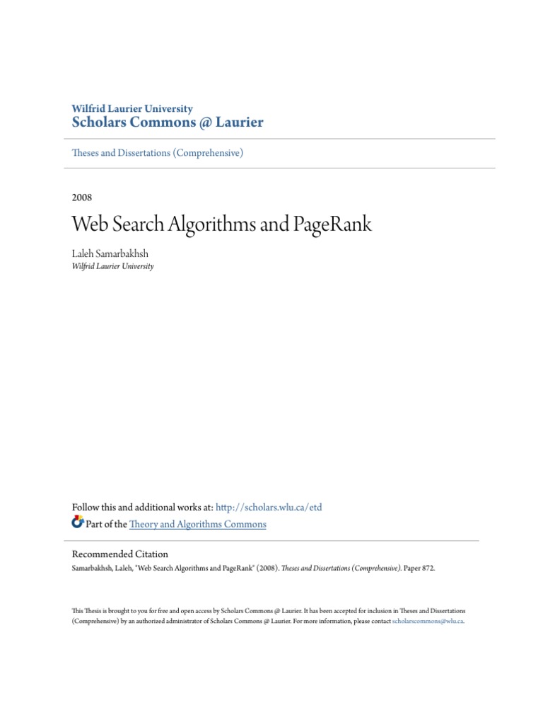 Web Search Algorithms and PageRank | PDF | Markov Chain | Eigenvalues And Eigenvectors