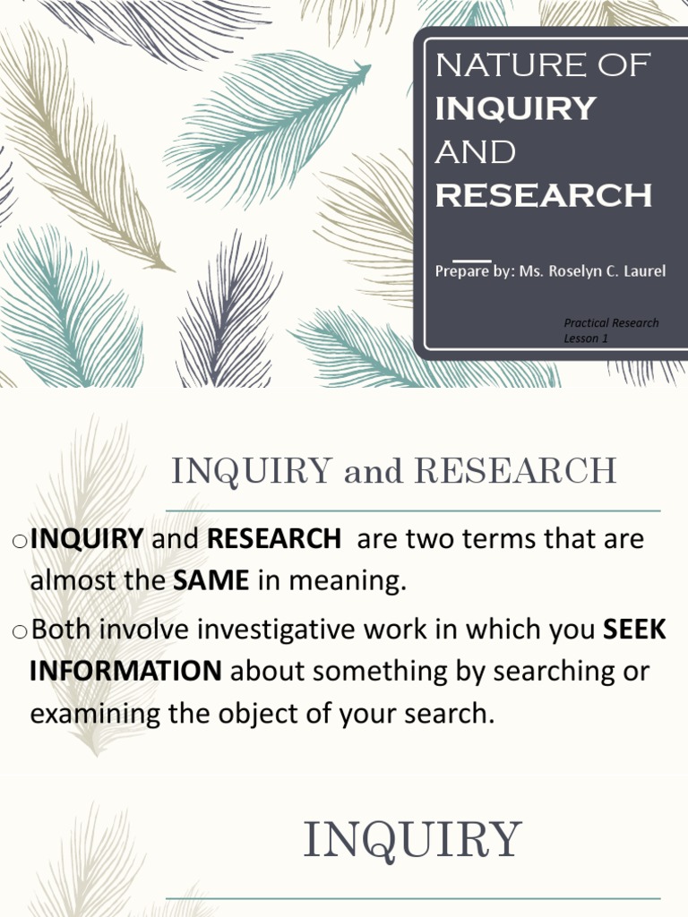 Inquiry and Research Fundamentals | PDF | Educational Psychology | Learning
