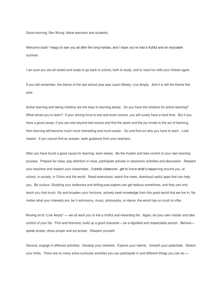 Good Morning | PDF | Wisdom | Classroom