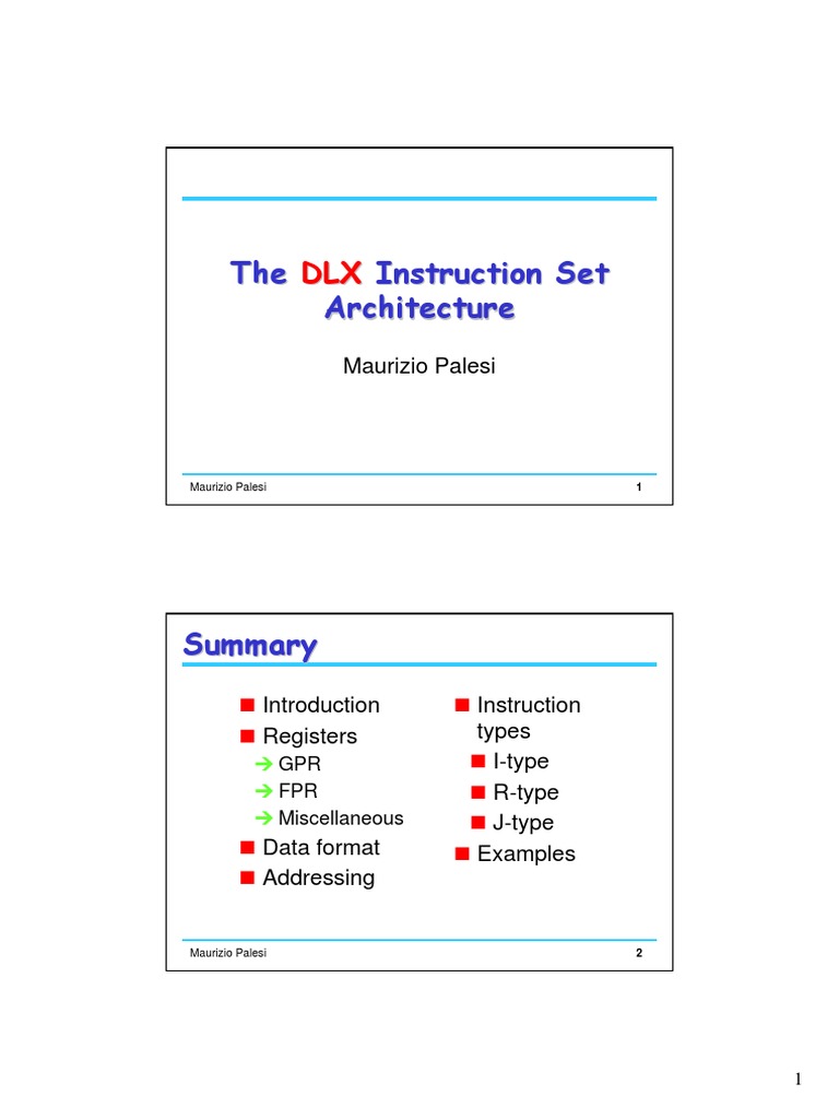 DLX Architecture Overview | PDF | Office Equipment | Arithmetic