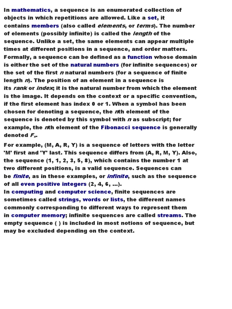 Math Sequence 1st G | PDF | Sequence | Series (Mathematics)