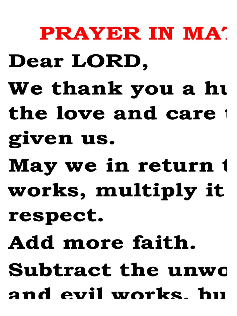 Prayer in Mathematics | PDF