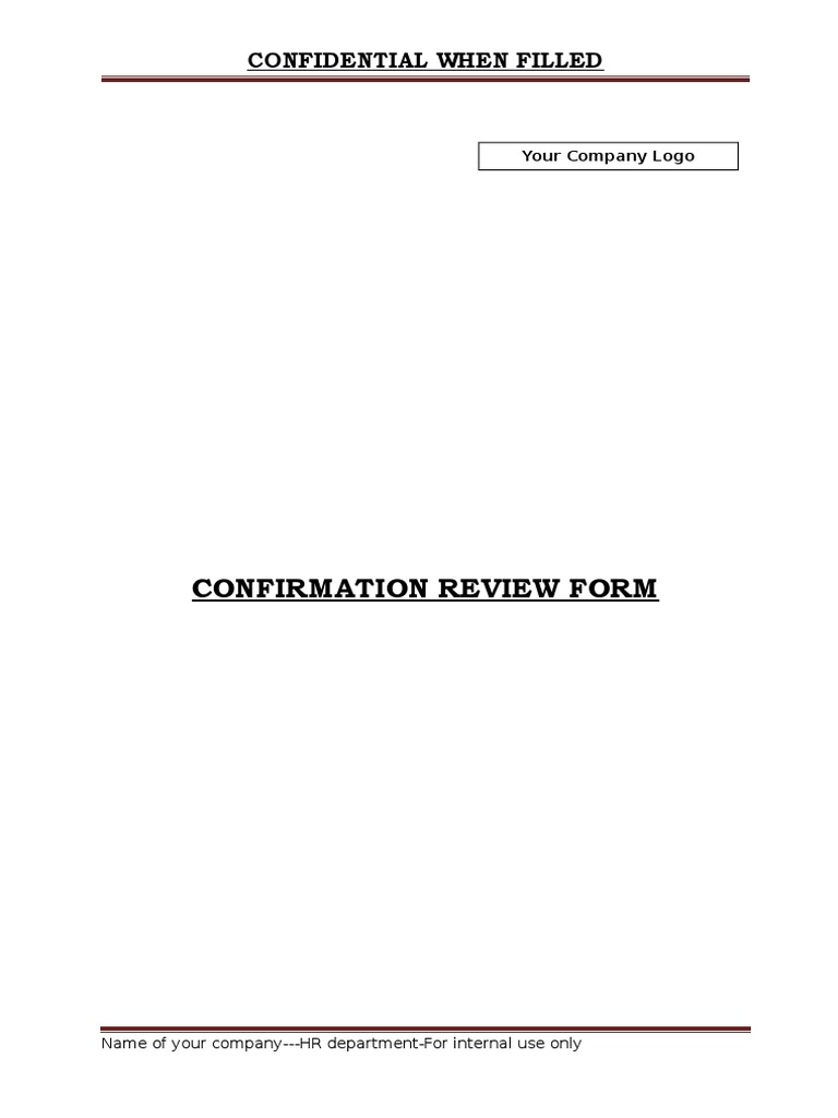 Confirmation Review Form | PDF | Evaluation | Leadership
