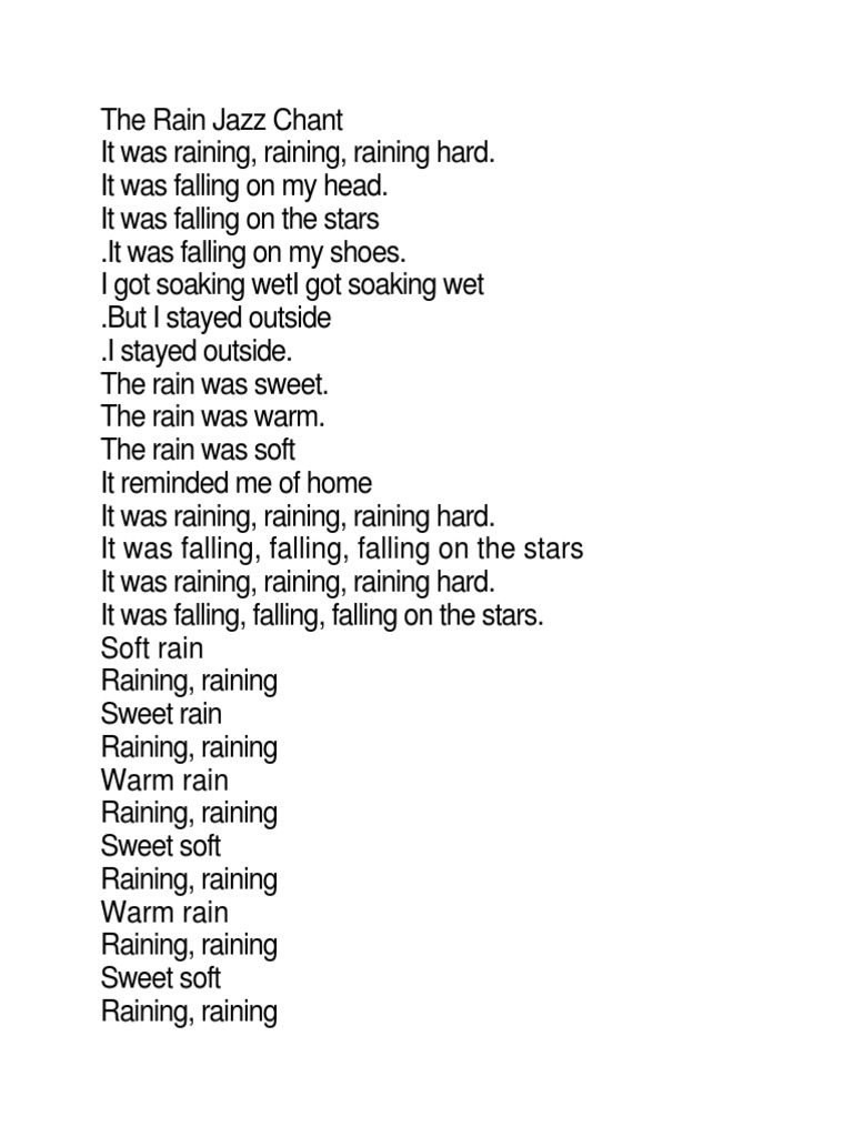 Rain Jazz Chant | PDF