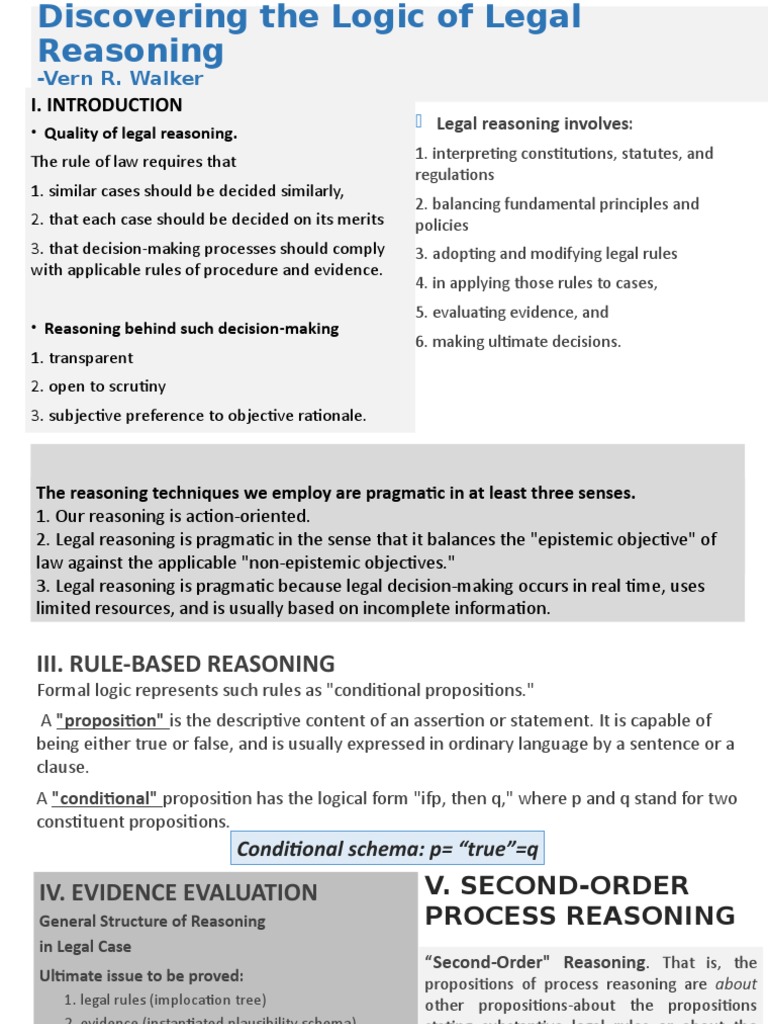 Logic in Legal Reasoning Explained | PDF | Logic | Proposition