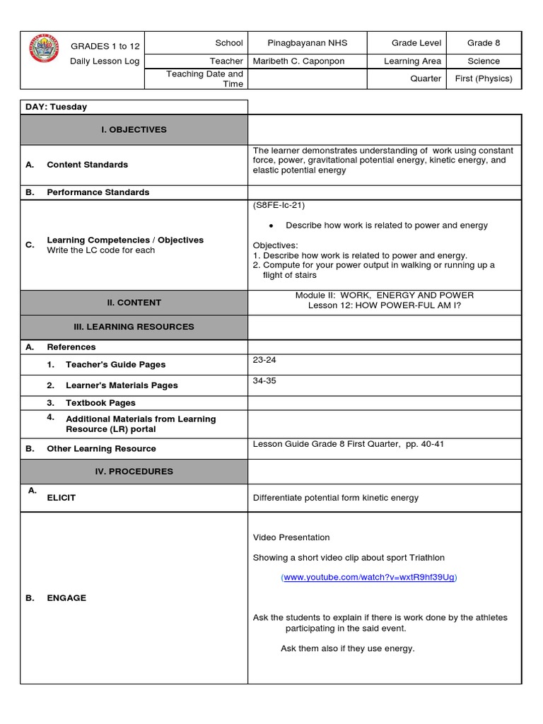 Work, Power, and Energy Concepts | PDF | Potential Energy | Kinetic Energy