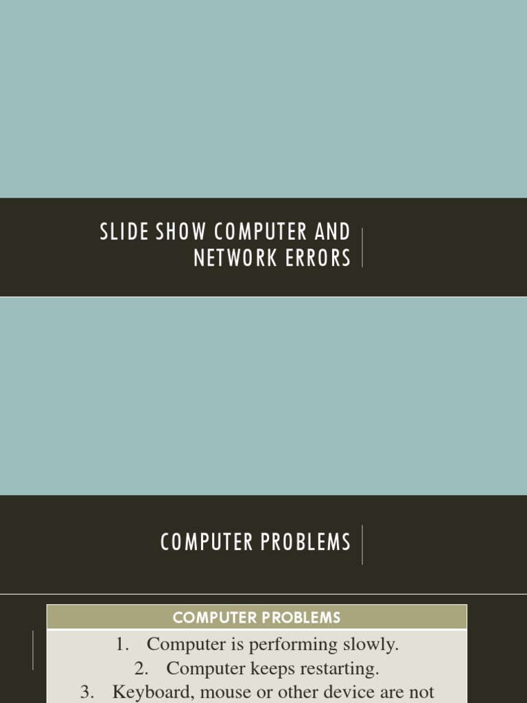 Slide Show Computer and Network Errors | PDF