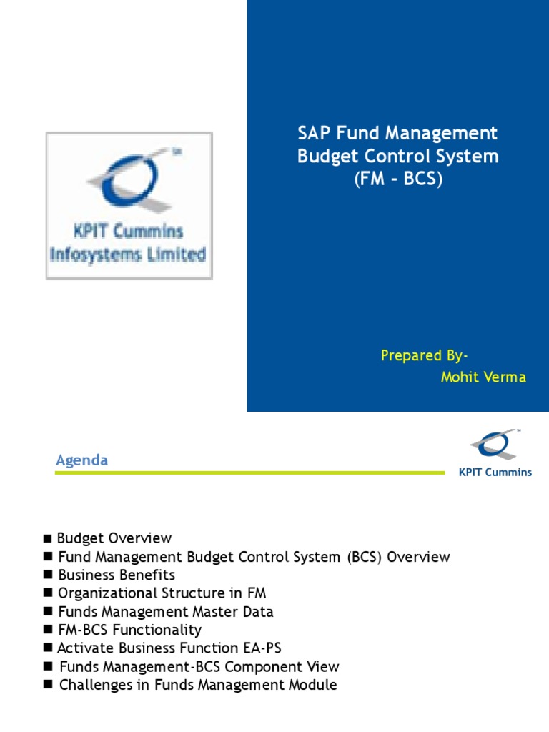 SAP Fund Management Budget Control System | PDF | Budget | Economies