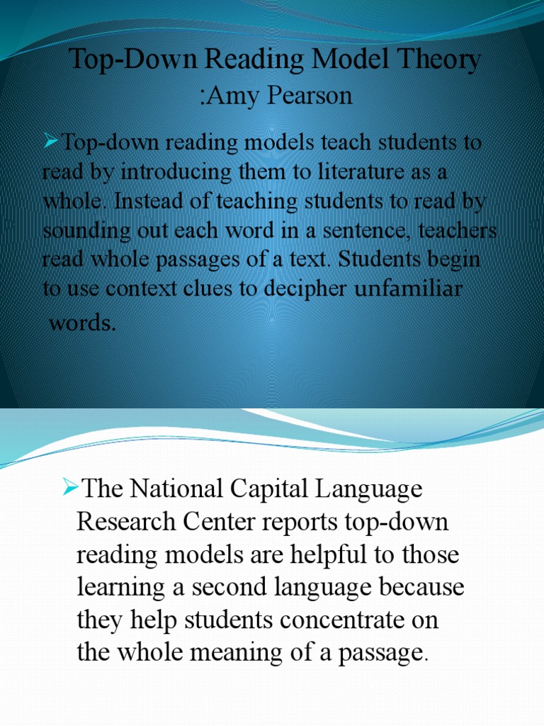 Top-Down Reading Model Encourages Whole Meaning Focus | PDF | Reading ...