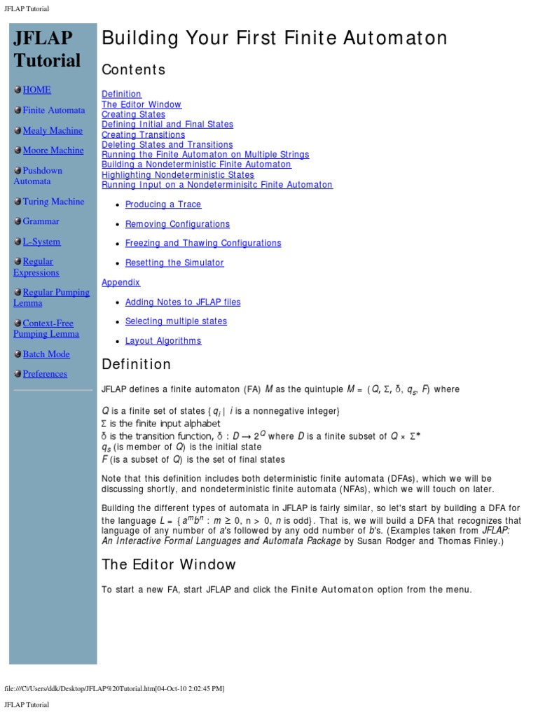JFLAP Tutorial | PDF | Formalism (Deductive) | Computing