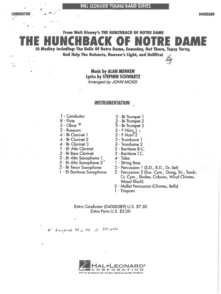 The Hunchback of Notre Dame (Score)