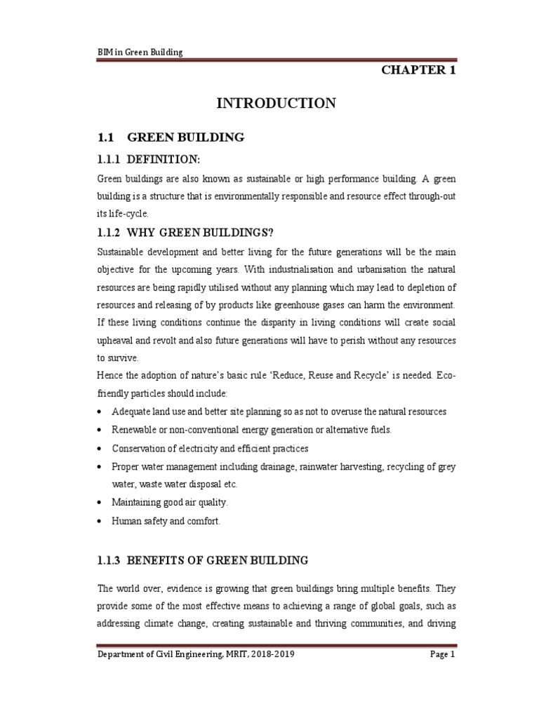Bim in Green Building Seminar Report | PDF | Green Building | Building ...