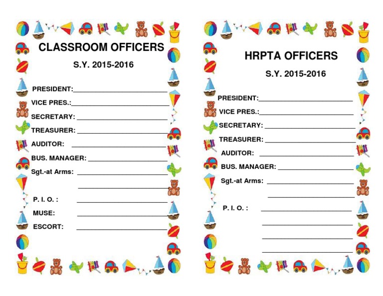 Classroom Officers - Docx2016 | PDF