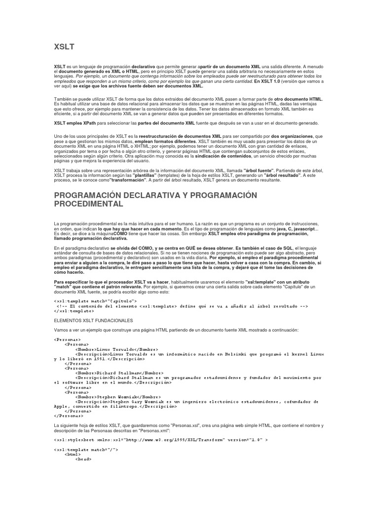 Temario XSLT | PDF | X camino | Xml