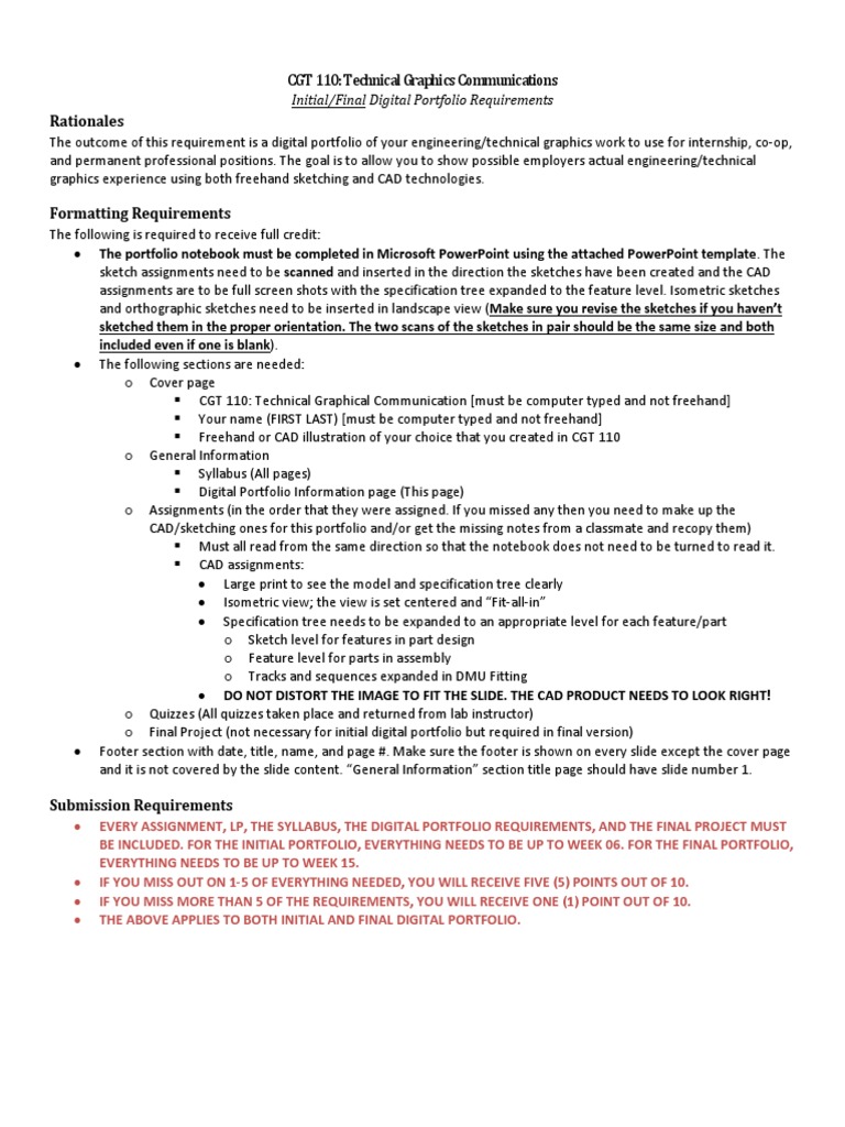 CGT 110 Digital Portfolio Requirements Spring 2019 2 | PDF | Computer ...