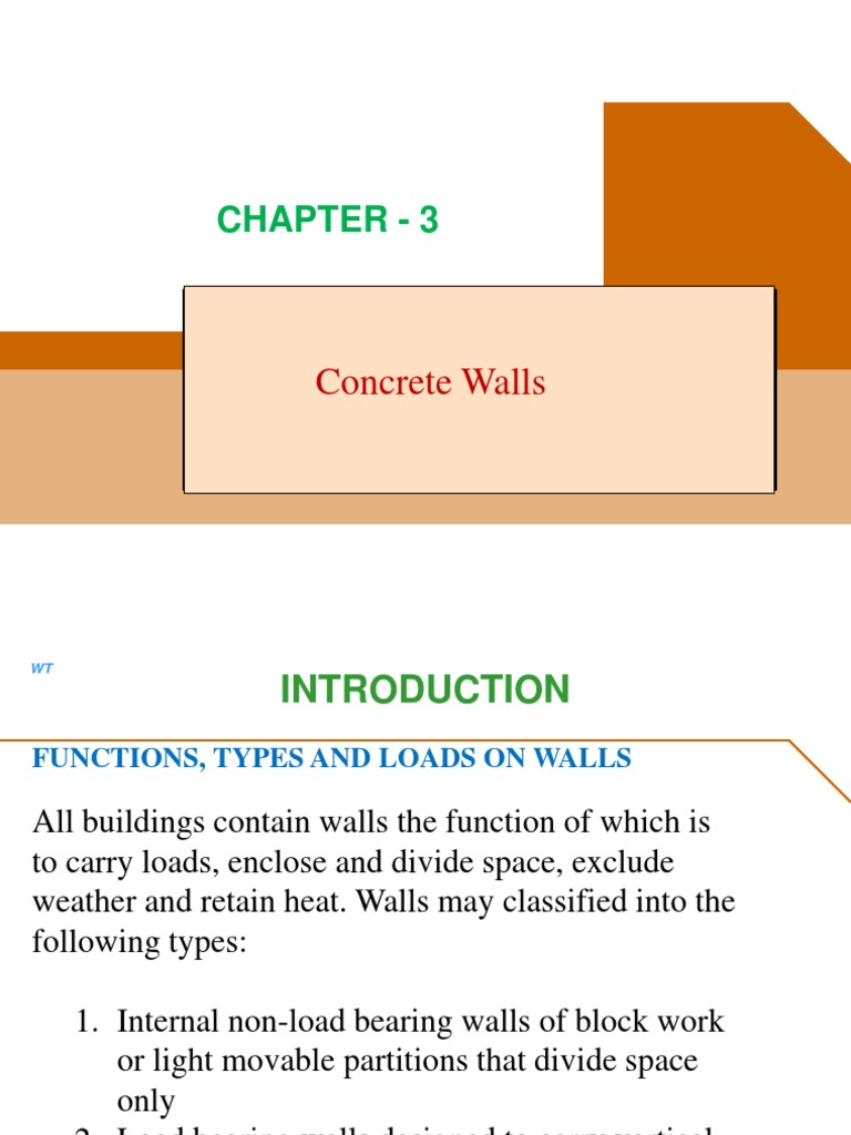 Chapter - 3: Concrete Walls | PDF | Wall | Building Materials
