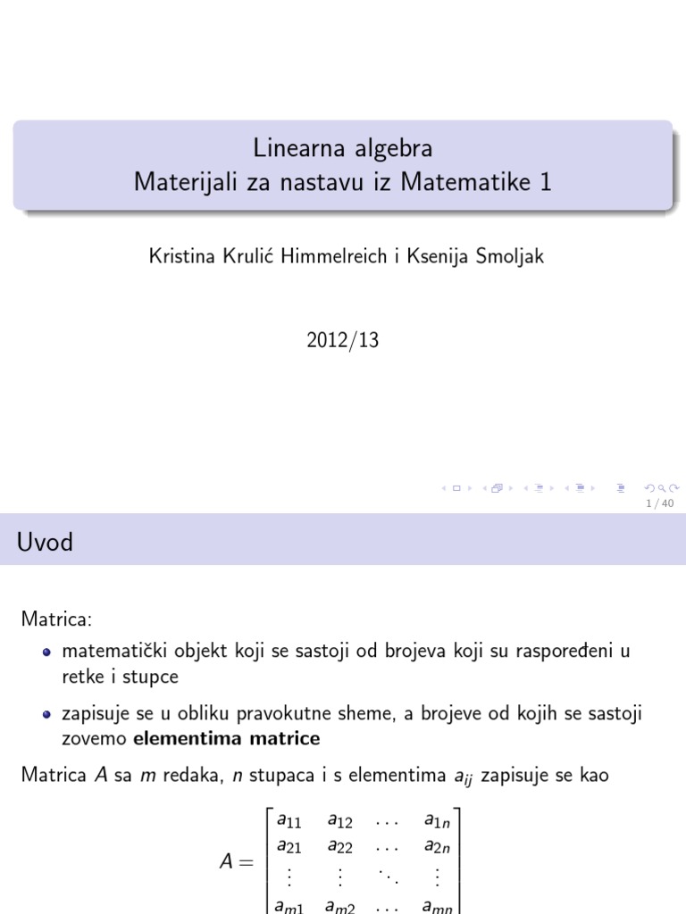 Linearna Algebra | PDF