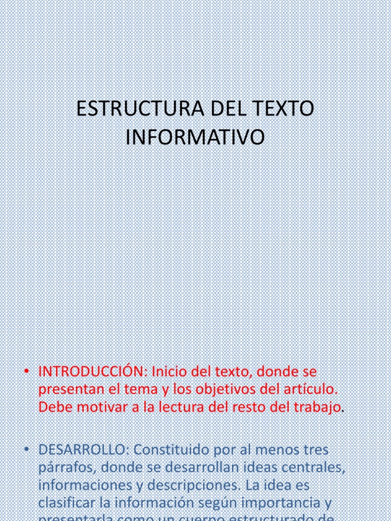 Estructura Del Texto Informativo | PDF