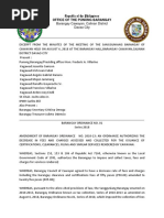 Barangay Resolution Authorizing The Municipal Treasurer To Collect Fees ...