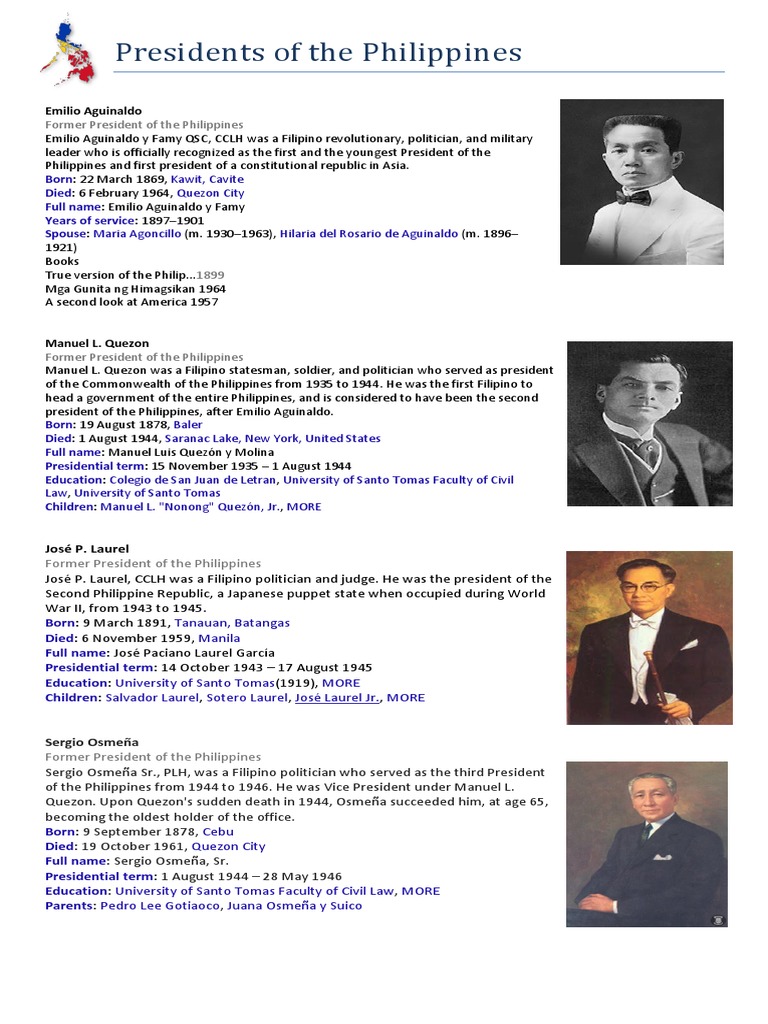 Presidents of The Philippines | PDF | Philippines