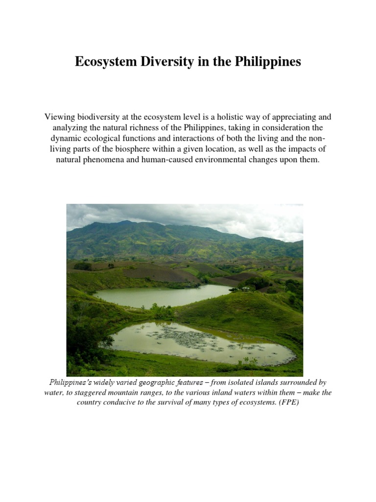 Ecosystem Diversity in The Philippines | PDF | Agriculture | Coral Reef
