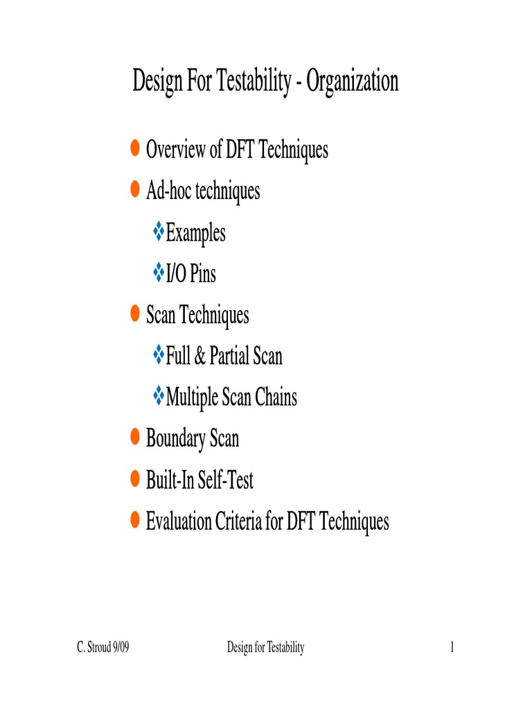Design For Testability Design For Testability - Organization ...