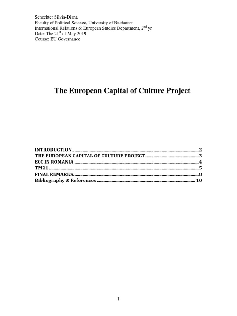 European Capital of Culture Overview | PDF | European Union | Romania