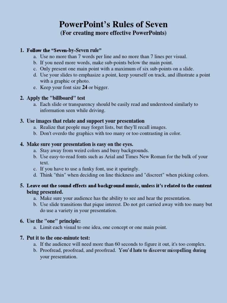 PowerPoint - Rules of Seven | PDF | Career & Growth