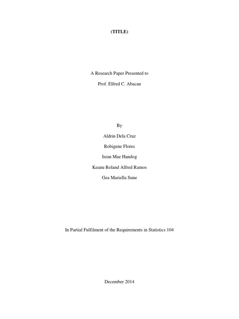 Stat 104 Research Paper Pdf Dormitory Sampling Statistics