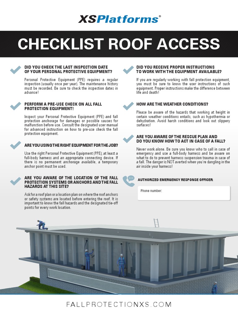 Roof Access Safety Checklist | PDF | Personal Protective Equipment ...