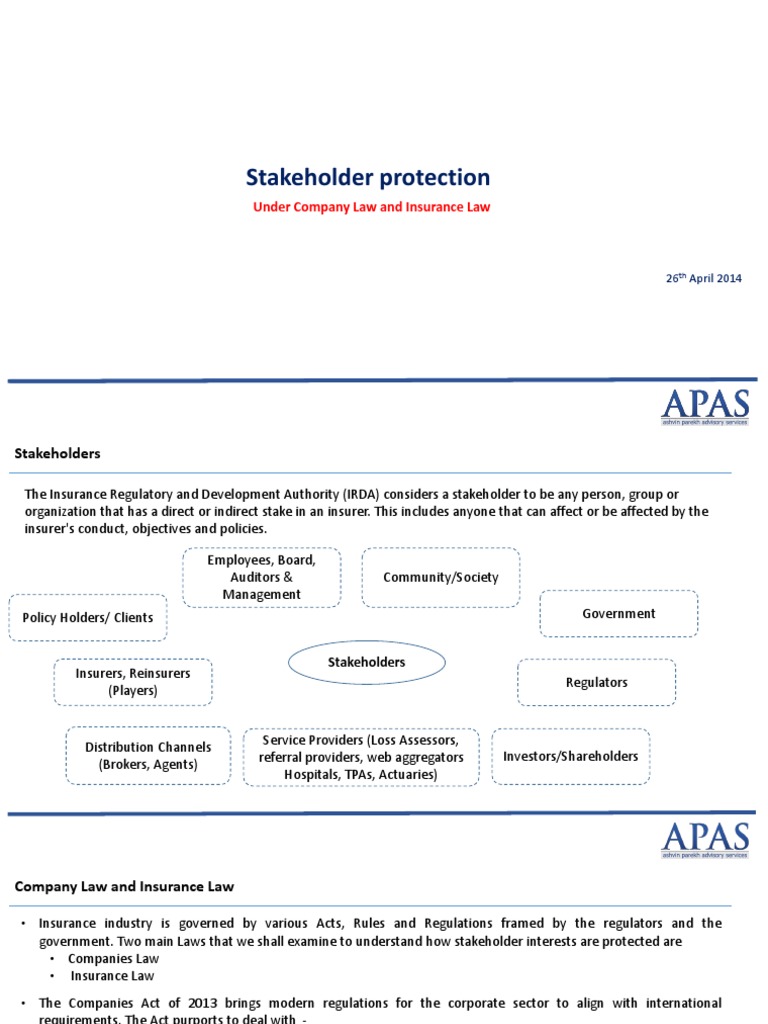 Stakeholder Protection | PDF | Insurance | Corporate Governance