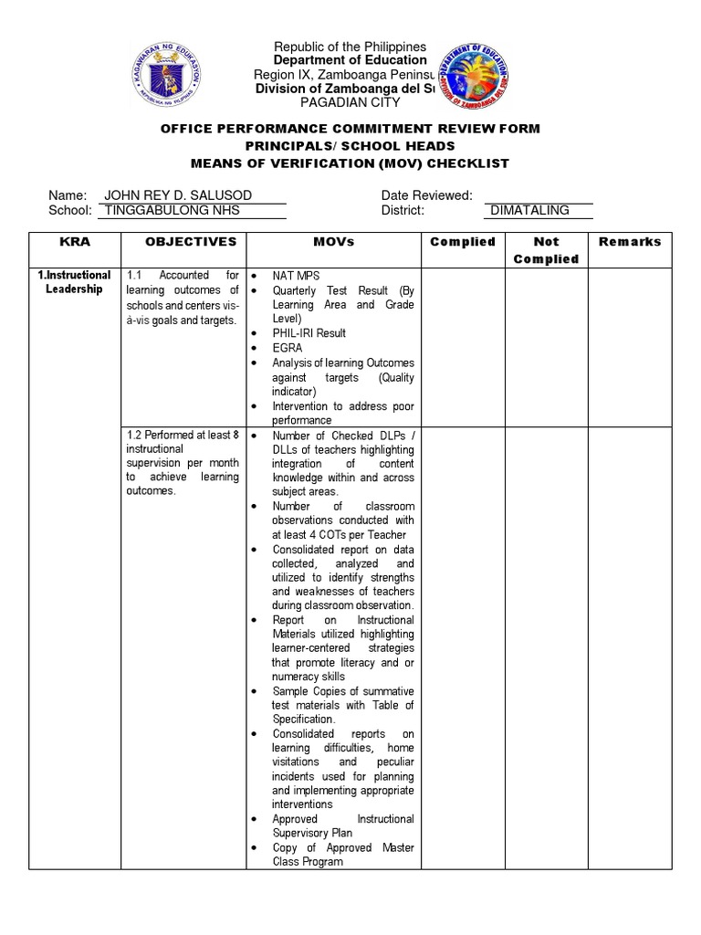 Opcrf Principals Movs | PDF | Child Abuse | Teachers