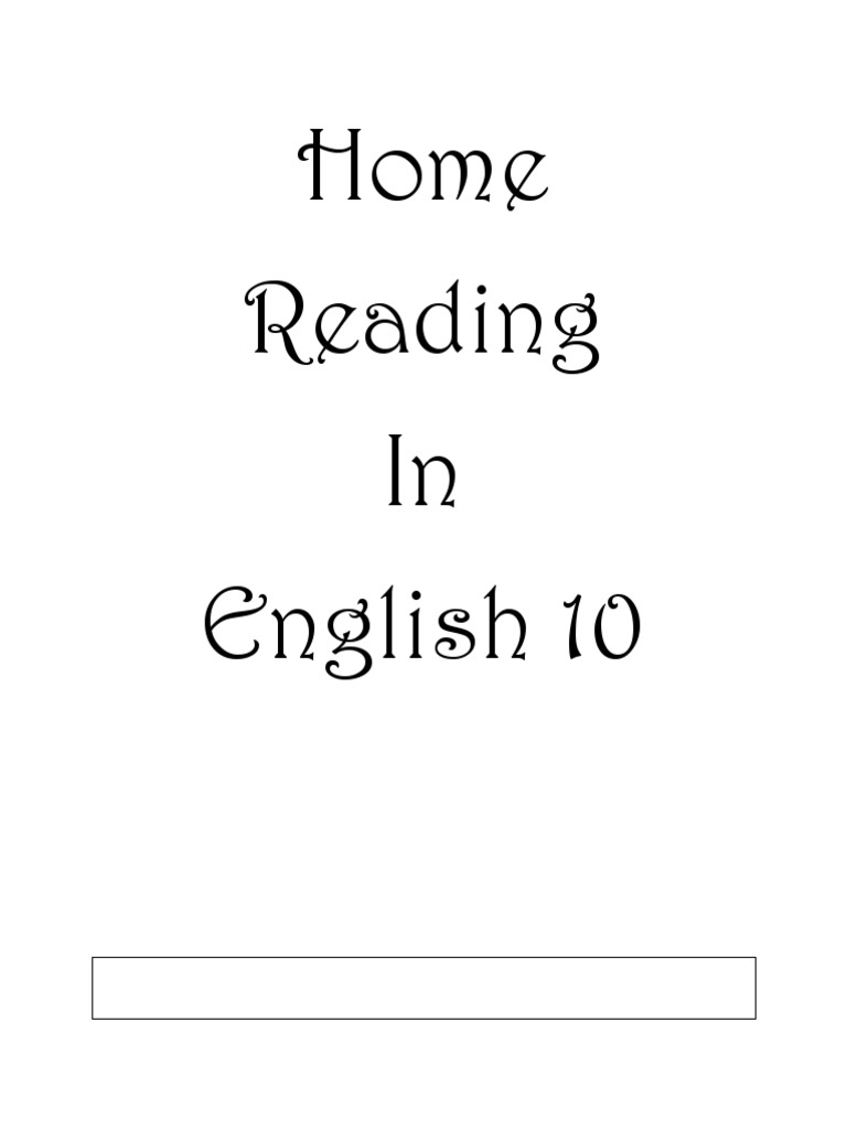 Home Reading in English 10 | PDF
