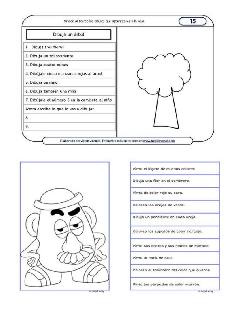 Hojas De Trabajo Imprimibles Para Seguir Instrucciones 12 Ideas De