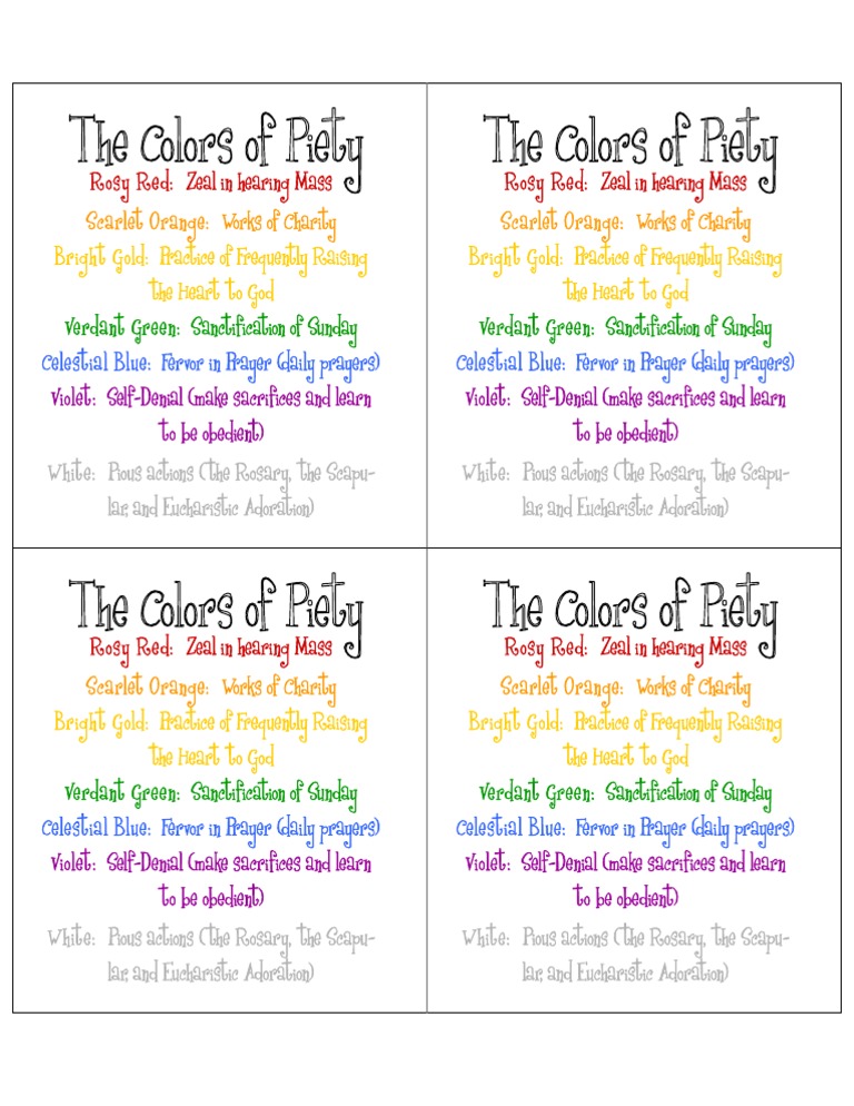 Colors of Piety Card | PDF
