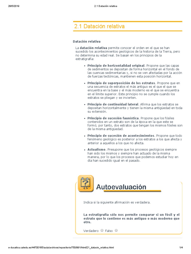2.1 Datación Relativa | PDF | Estrato | Geología
