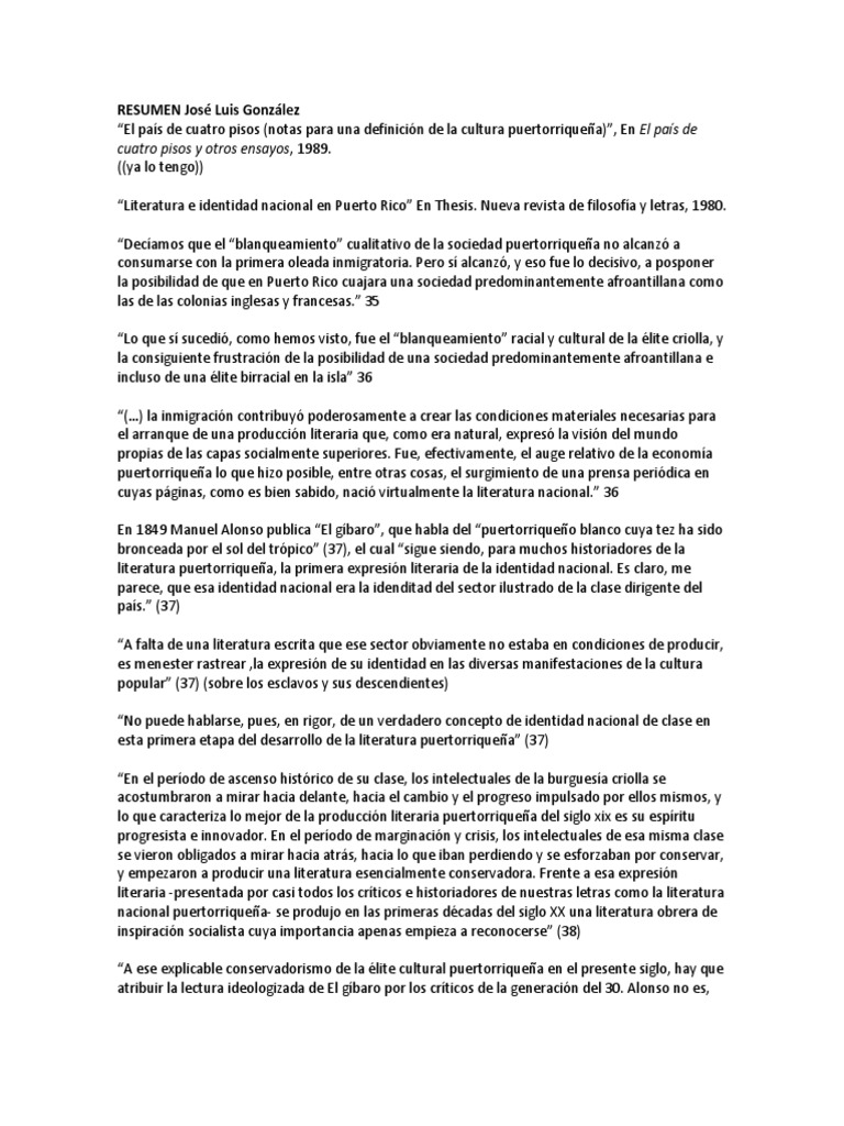 Identidad y literatura en Puerto Rico | PDF | Puerto Rico | Intelectual