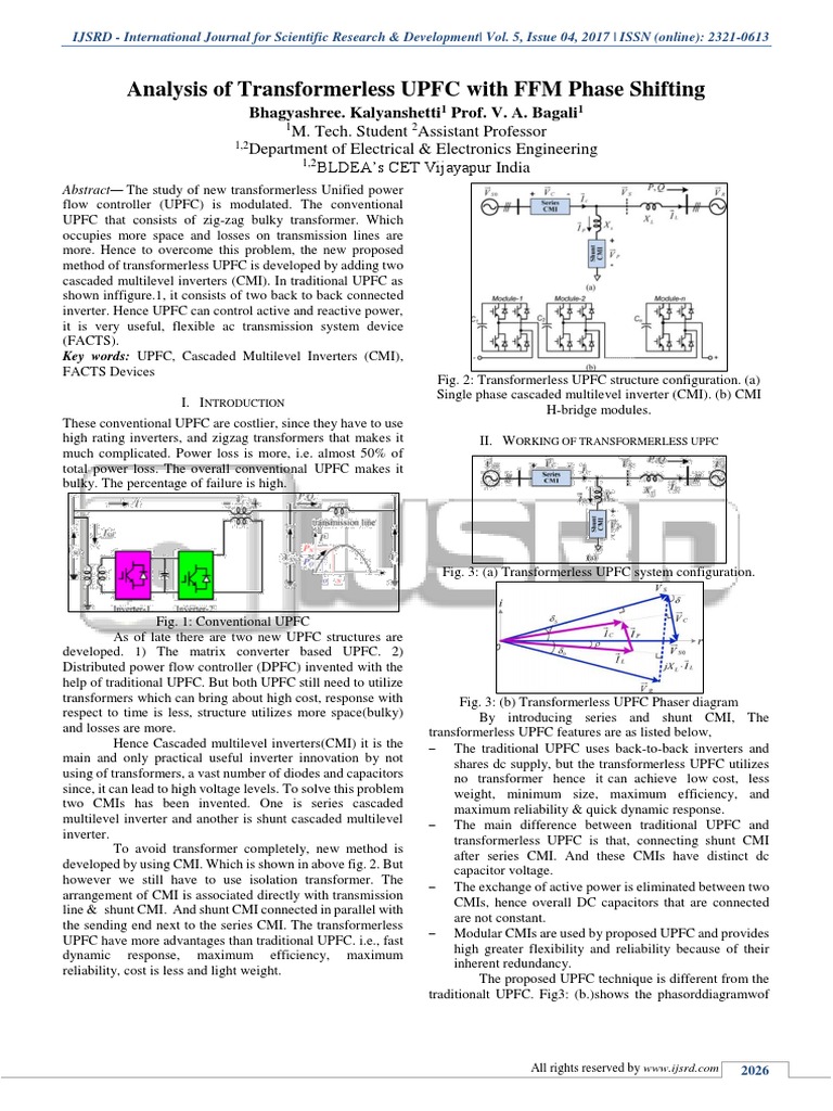 Analysis of Transformerless UPFC With FFM Phase Shifting | PDF | Power Inverter | Power Electronics