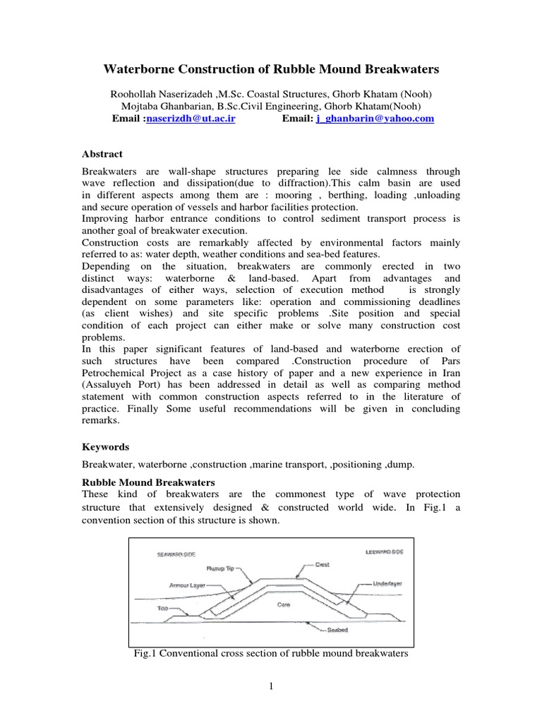 Waterborne Construction of Rubble Mound Breakwaters | PDF | Tugboat | Barge