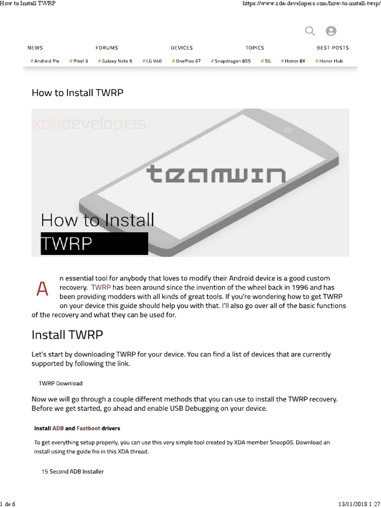 TWRP Installation Guide | PDF