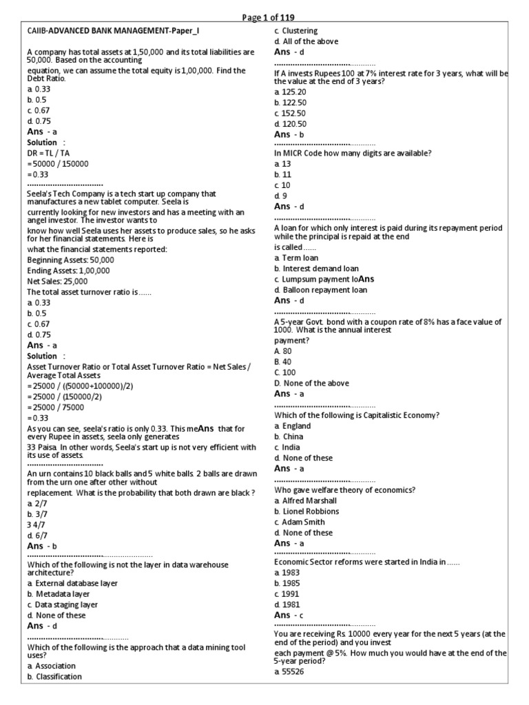 Abm MCQ Caiib | PDF | Gross Domestic Product | Interest