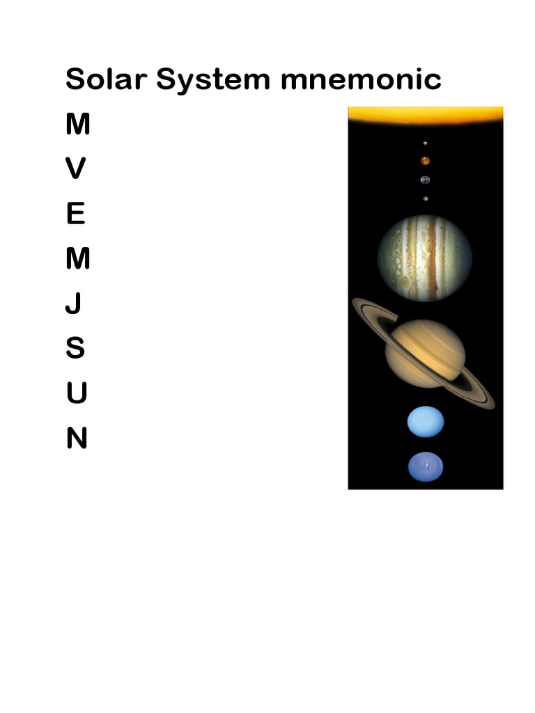 Solar System Mnemonic Guide | PDF