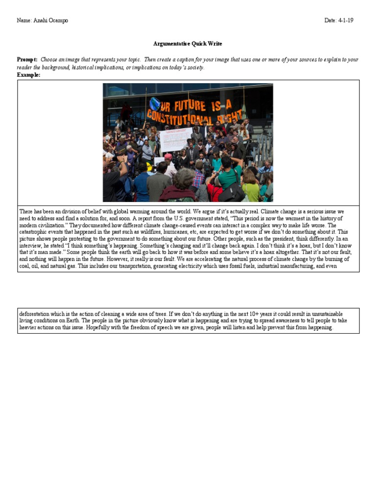 Quick Write From Guided Research Project - Researchers Workshop | PDF ...