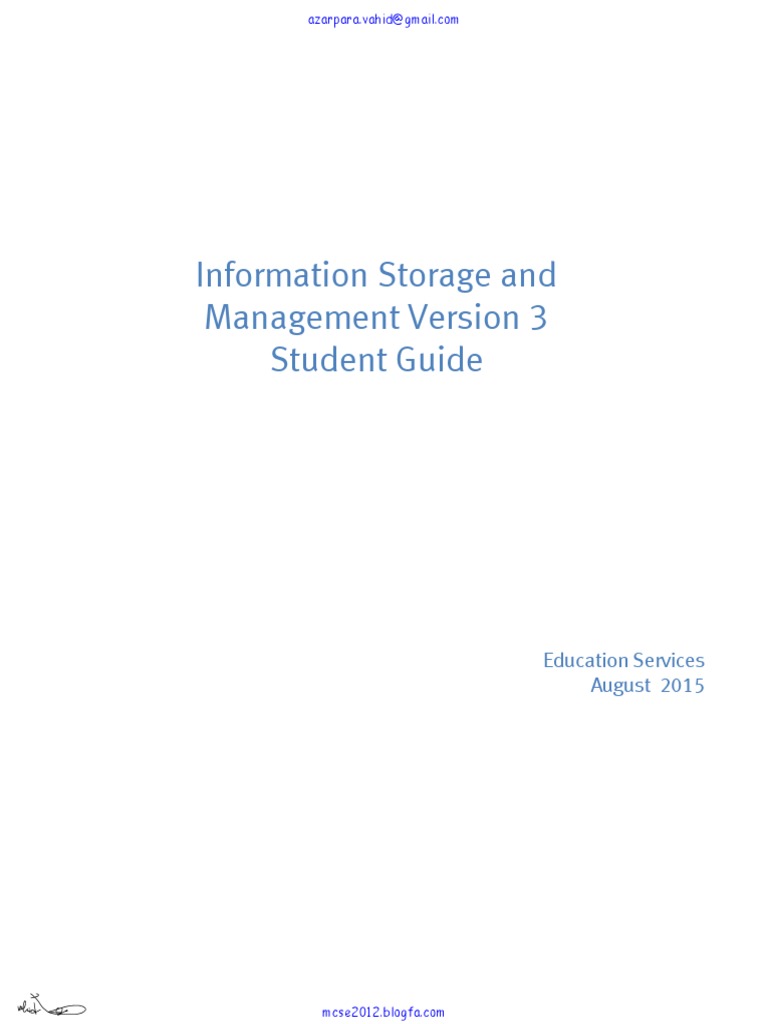 Information Storage and Management StudentGuide v3 2015 PDF | PDF ...