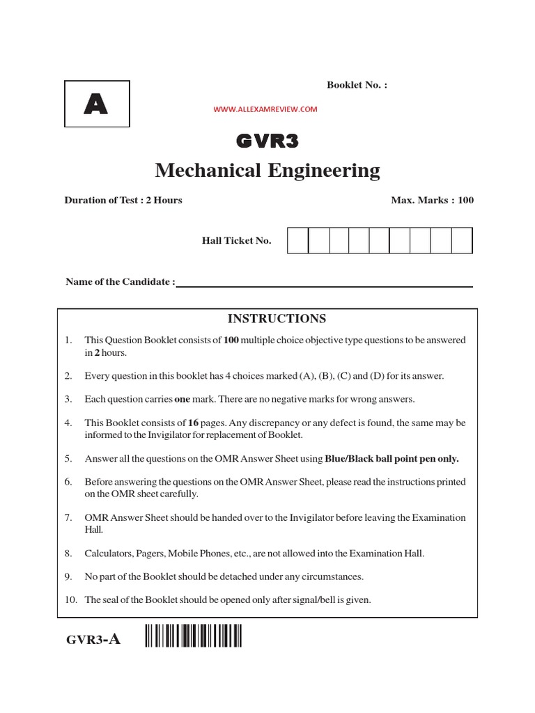 Apgenco (Mechanical) 2017-Qp | PDF | Gear | Fluid Dynamics