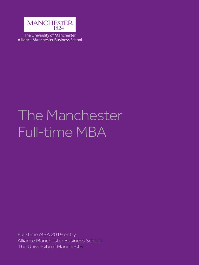 Alliance Manchester Business School MBA 2019 | PDF | Master Of Business ...
