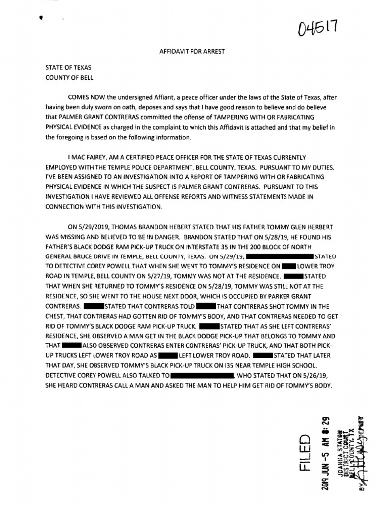 Contreras Redacted Affidavit | PDF