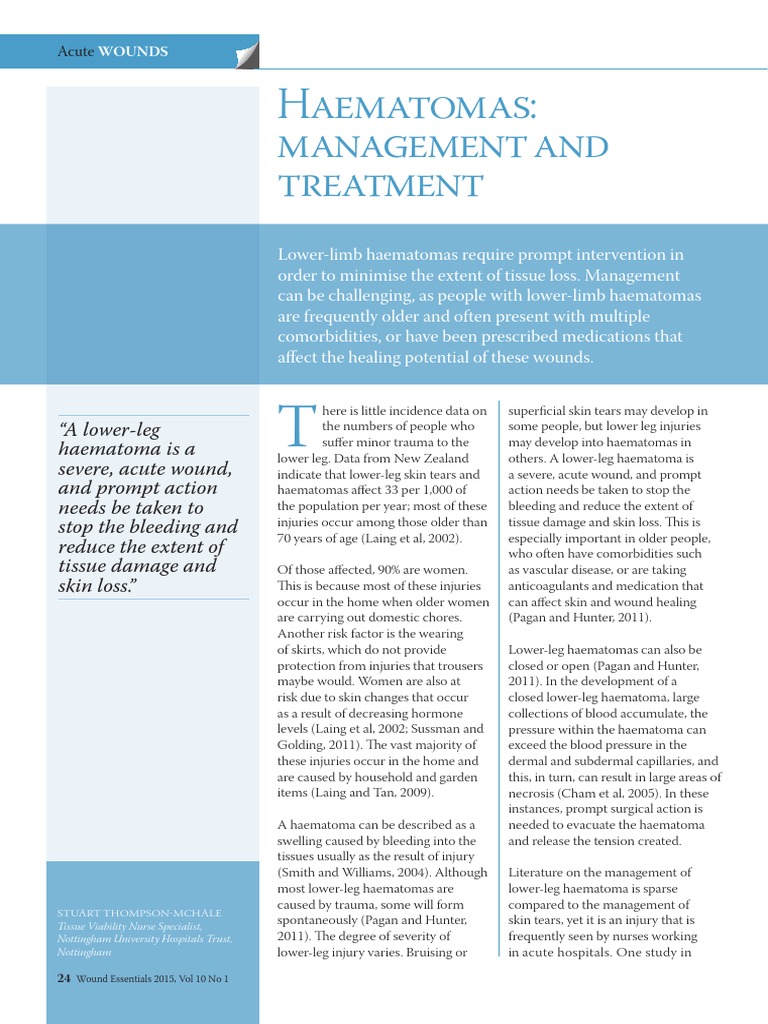 Haematomas Management and Treatment | PDF | Wound | Bleeding